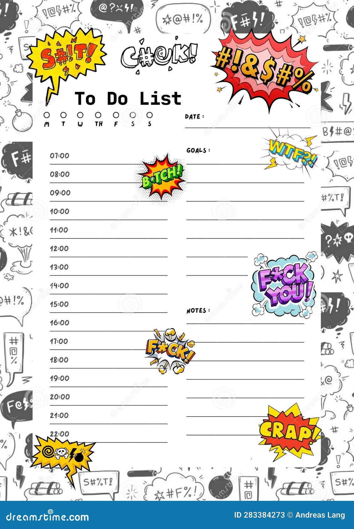 Swear Words Planner Digital Planning Insert Sheet Printable Page ...