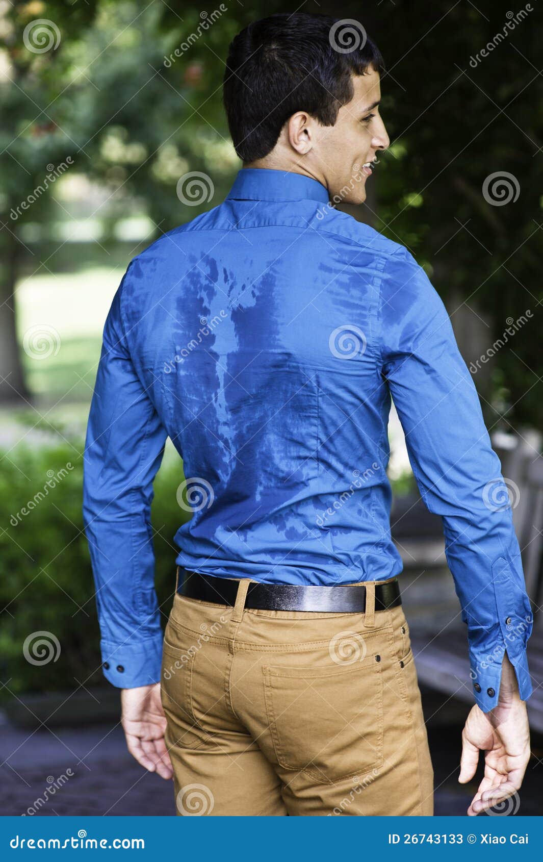 Sweat stock image. Image of person, blue, rear, heat - 26743133