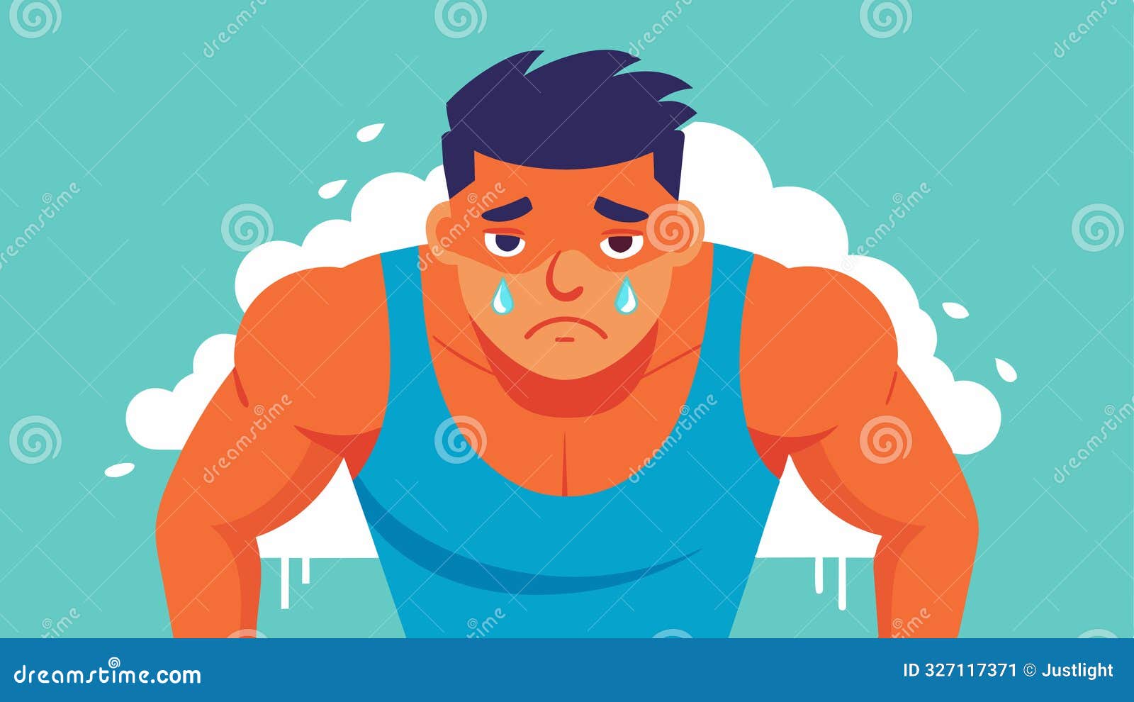 Sweat Dripped from His Forehead and His Muscles Burned As he Pushed ...