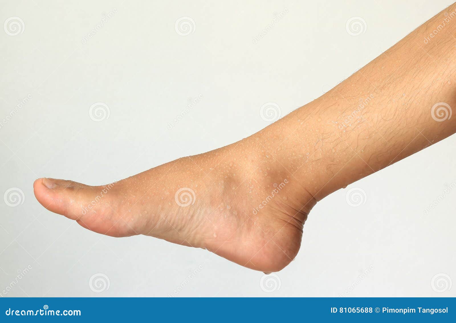 Sweat on foot and legs stock photo. Image of caress, foot - 81065688