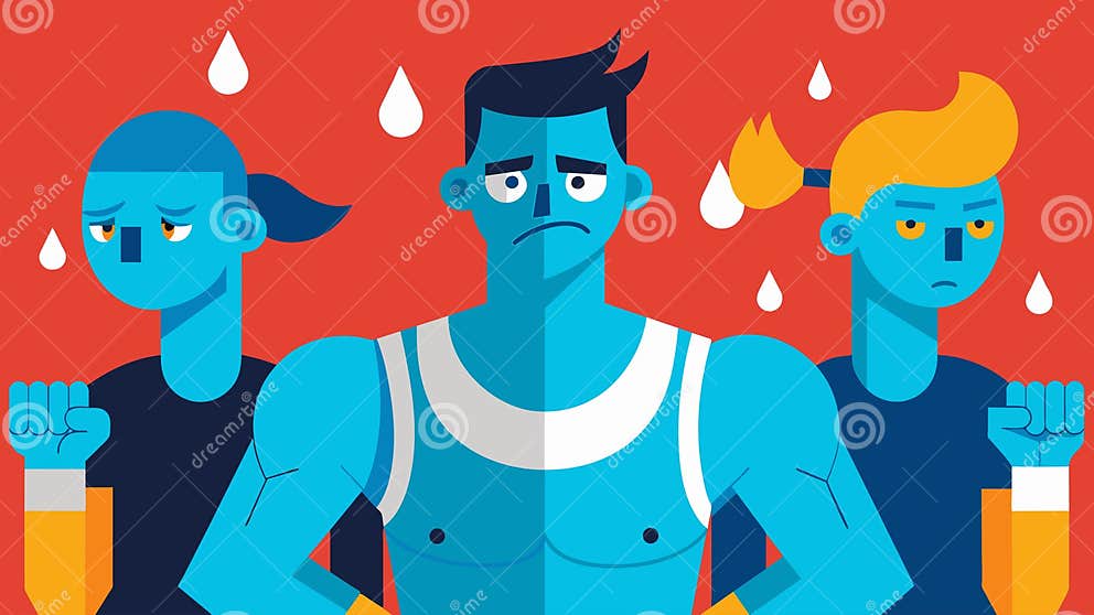 Sweat Glistens on the Determined Faces of the Competitors Their Muscles ...