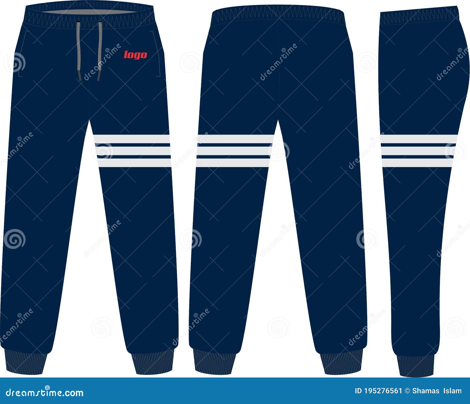 Sweat Pants Design Mock Ups Template Illustrations Stock Vector ...