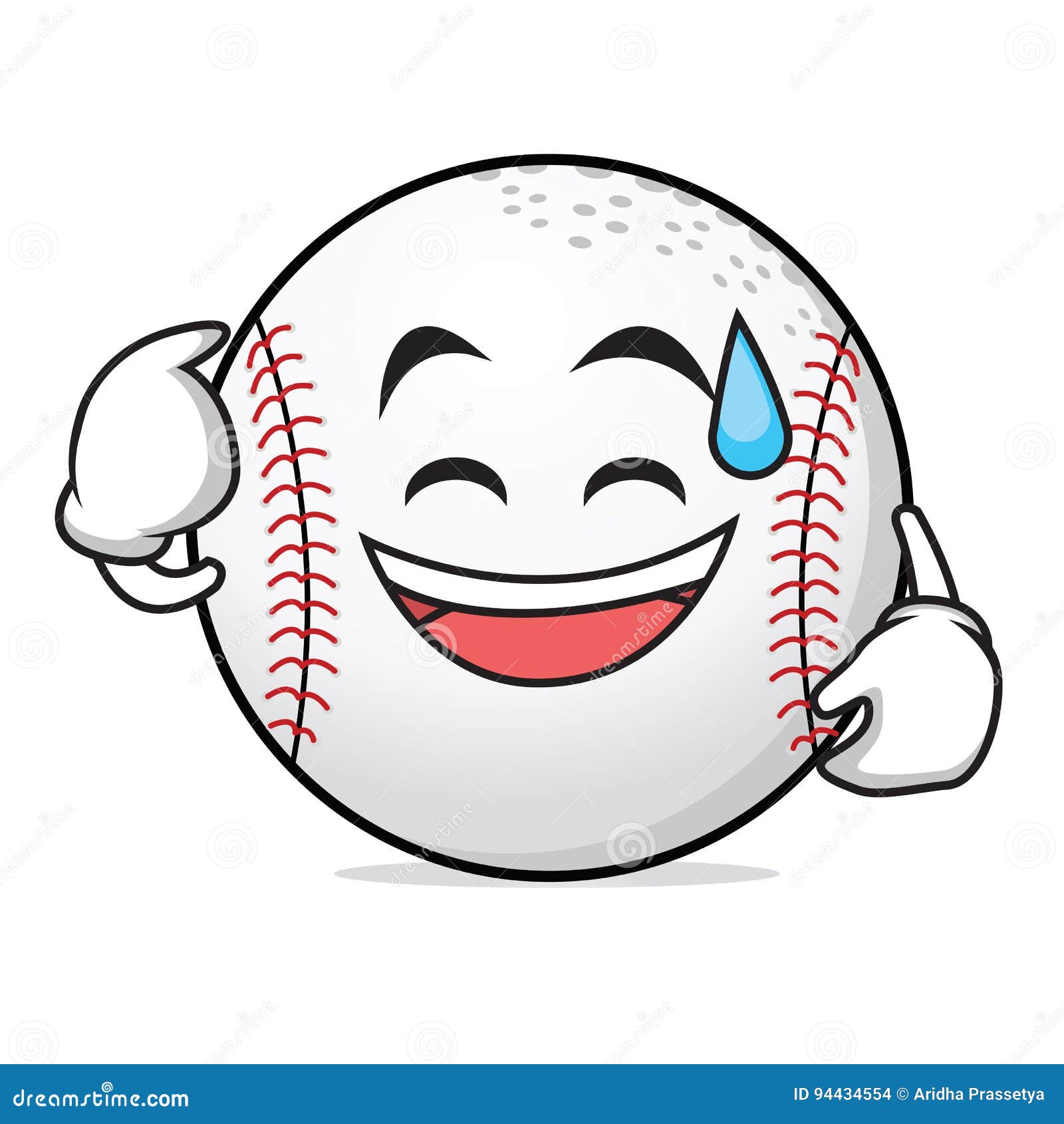 Sweat Smile Face Baseball Character Stock Vector - Illustration of good ...
