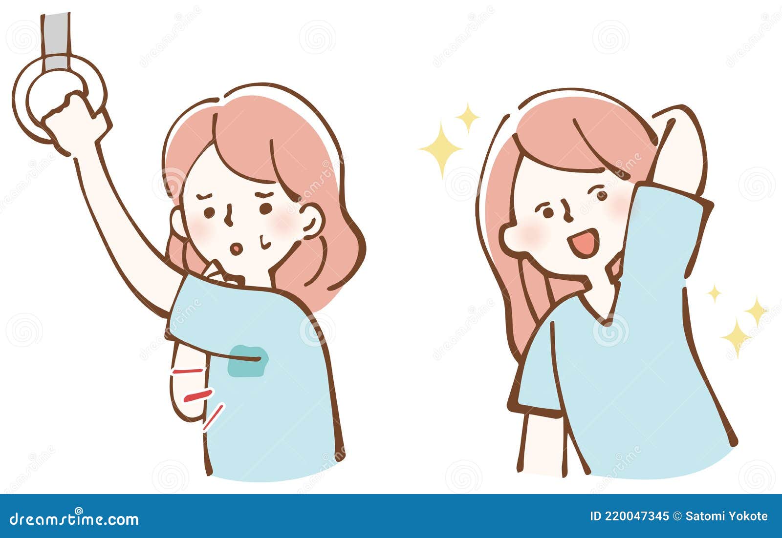 Sweat Stain on Armpit Train Illustration Set Stock Vector ...