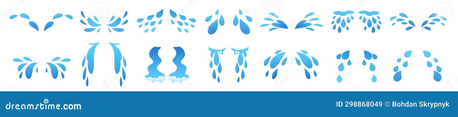 Sweat Stream Vector Isolated. Tear Cry Eye Water Drip. Stock Vector ...