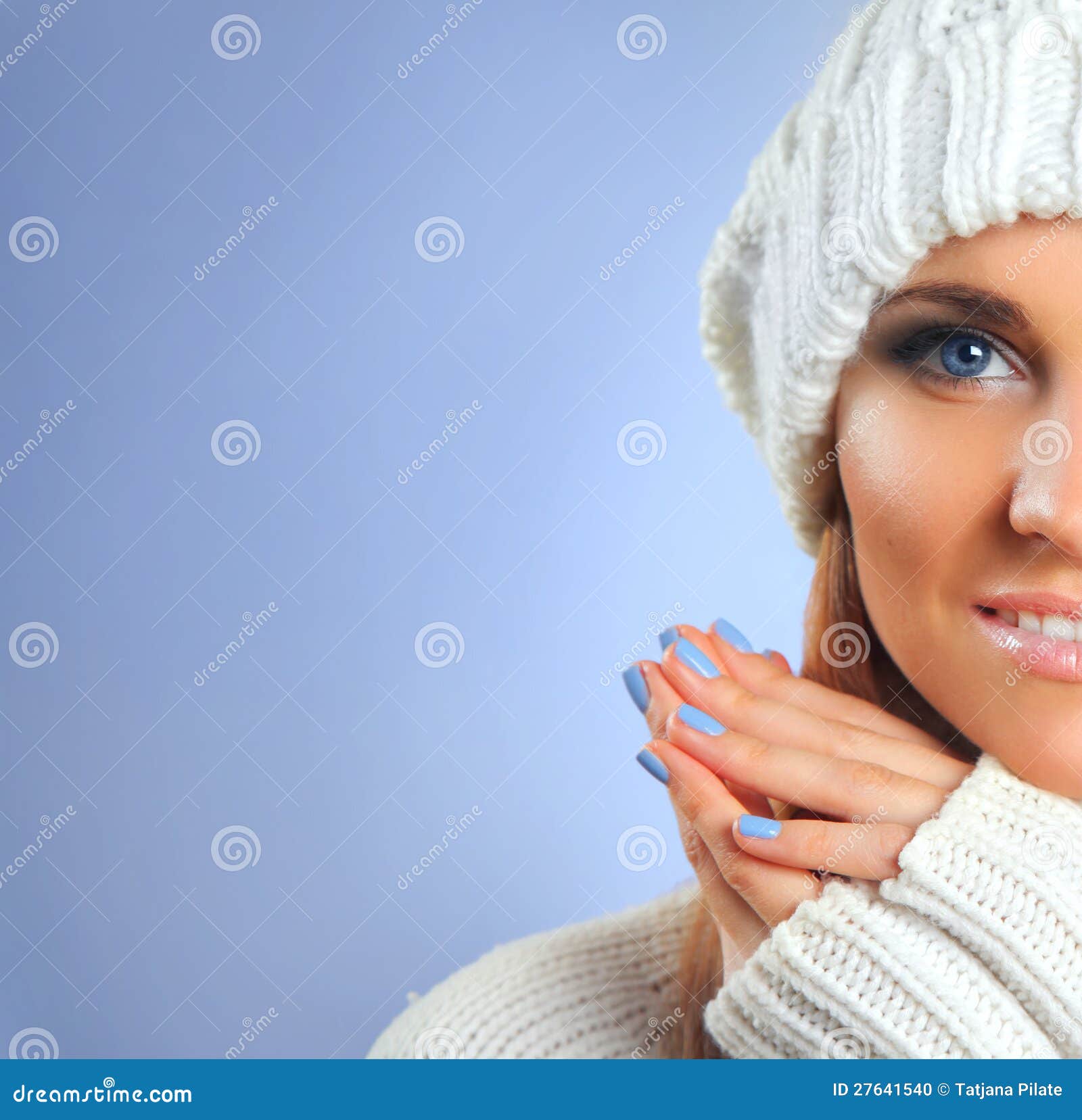 Sweater and cap stock photo. Image of beauty, eyes, looking - 27641540