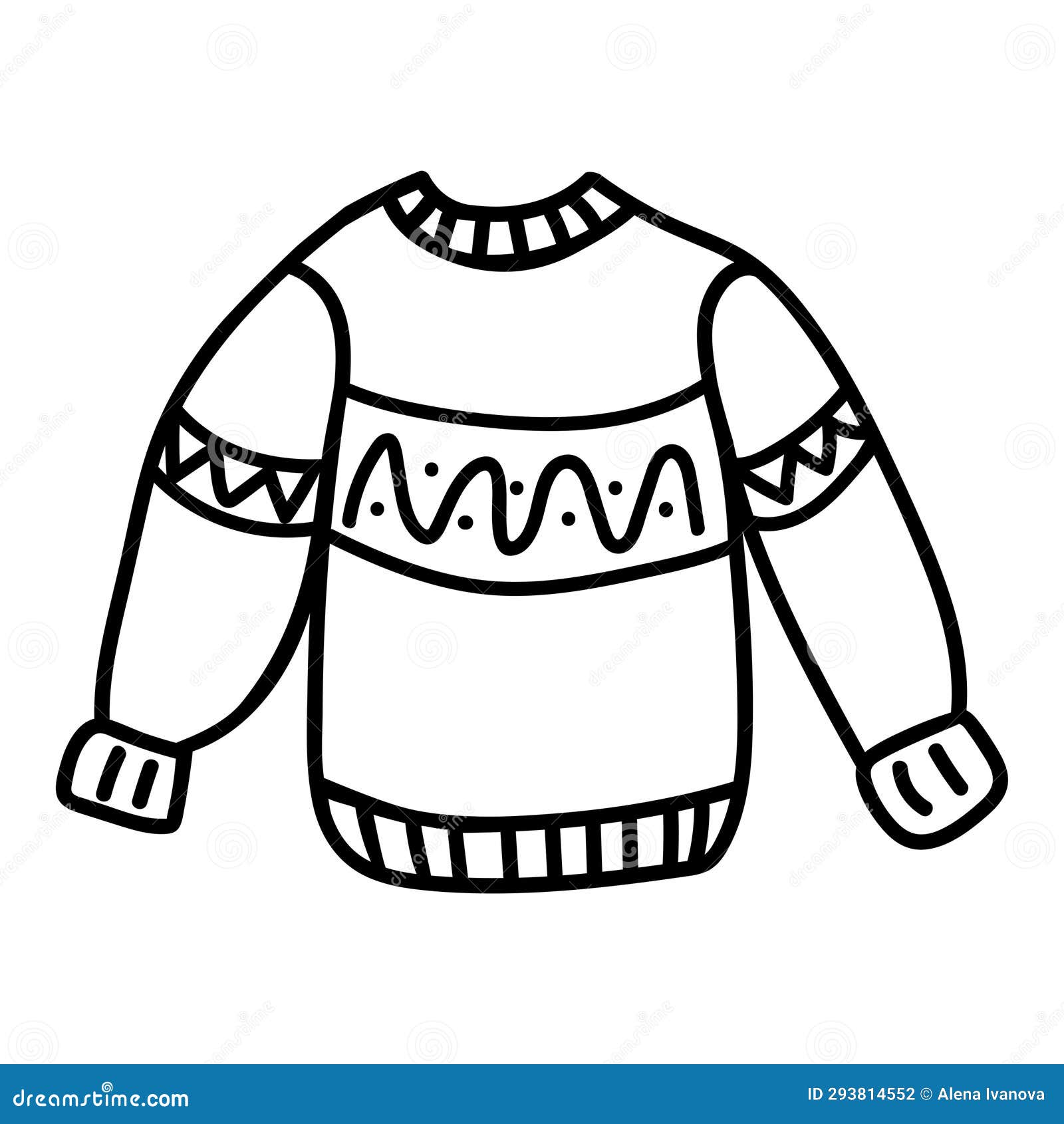 Sweater Doodle Vector Illustration Isolated on White Stock Vector ...