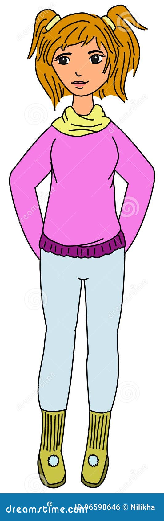Sweater girl stock illustration. Illustration of outfit - 96598646