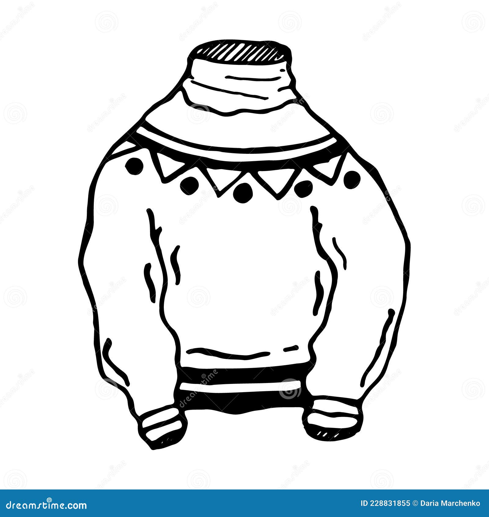 Sweater Hand Drawn Vector Doodle Illustration. Cartoon Warm Pullover ...