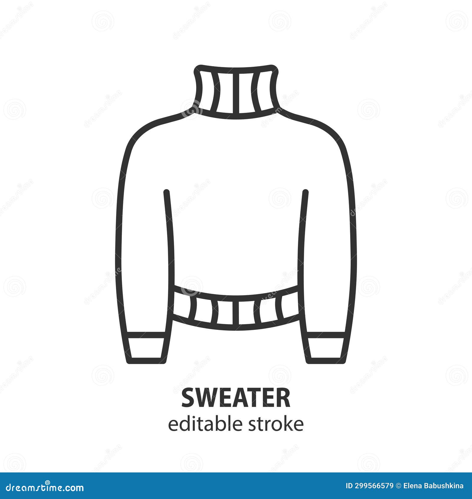 Sweater Line Icon. Female Clothes Vector Symbol Stock Illustration ...