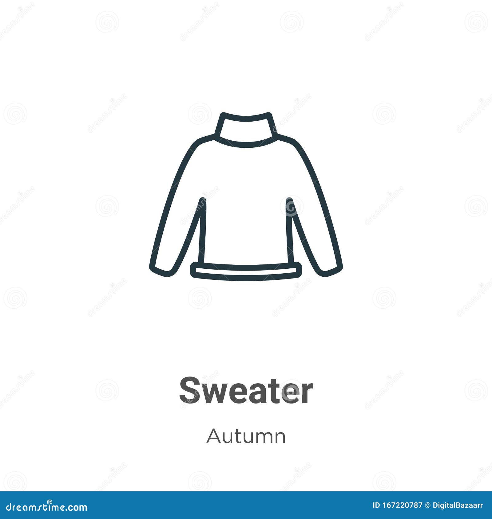 Sweater Outline Vector Icon. Thin Line Black Sweater Icon, Flat Vector ...