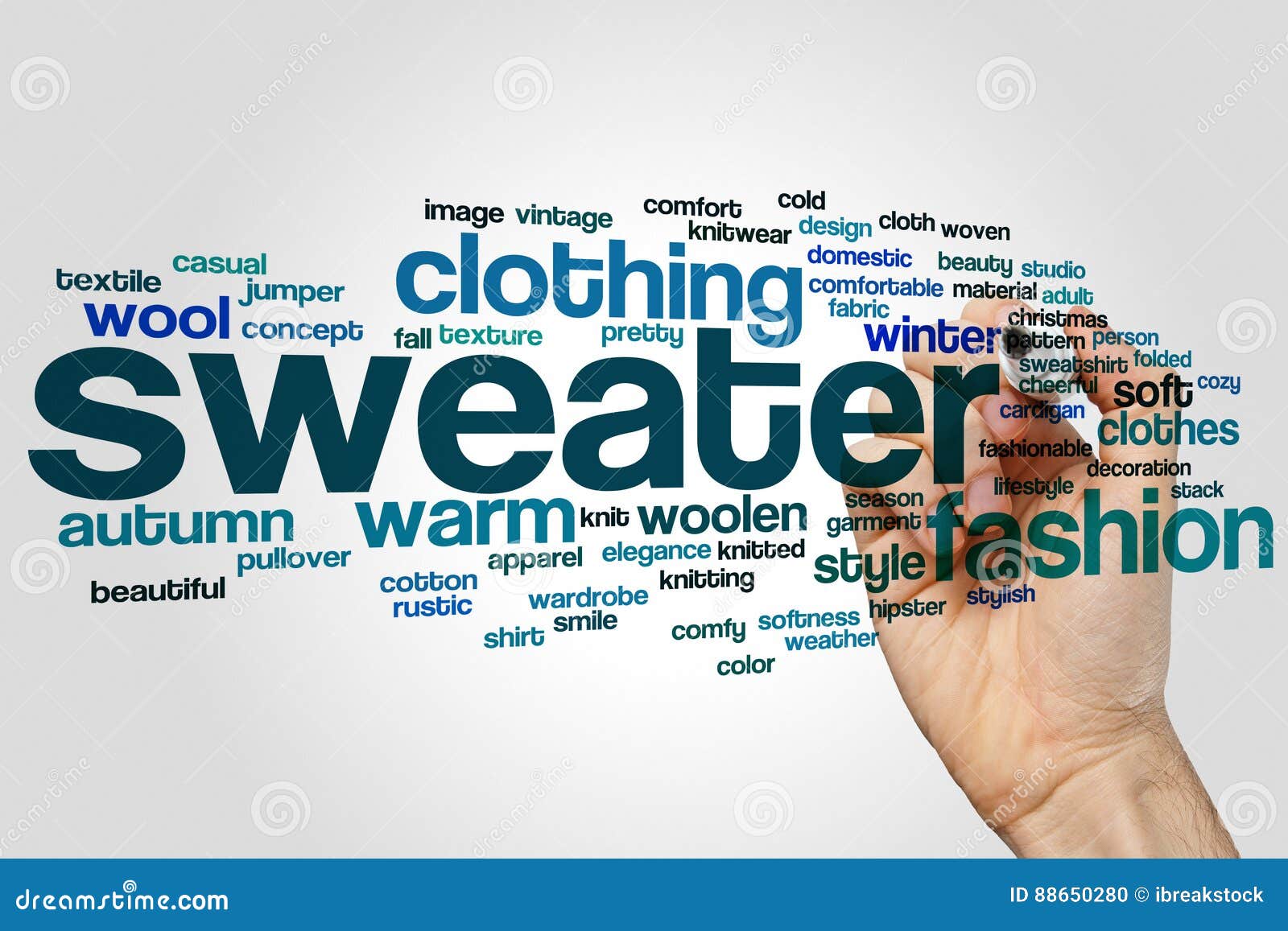 Sweater word cloud stock photo. Image of clothing, cozy - 88650280