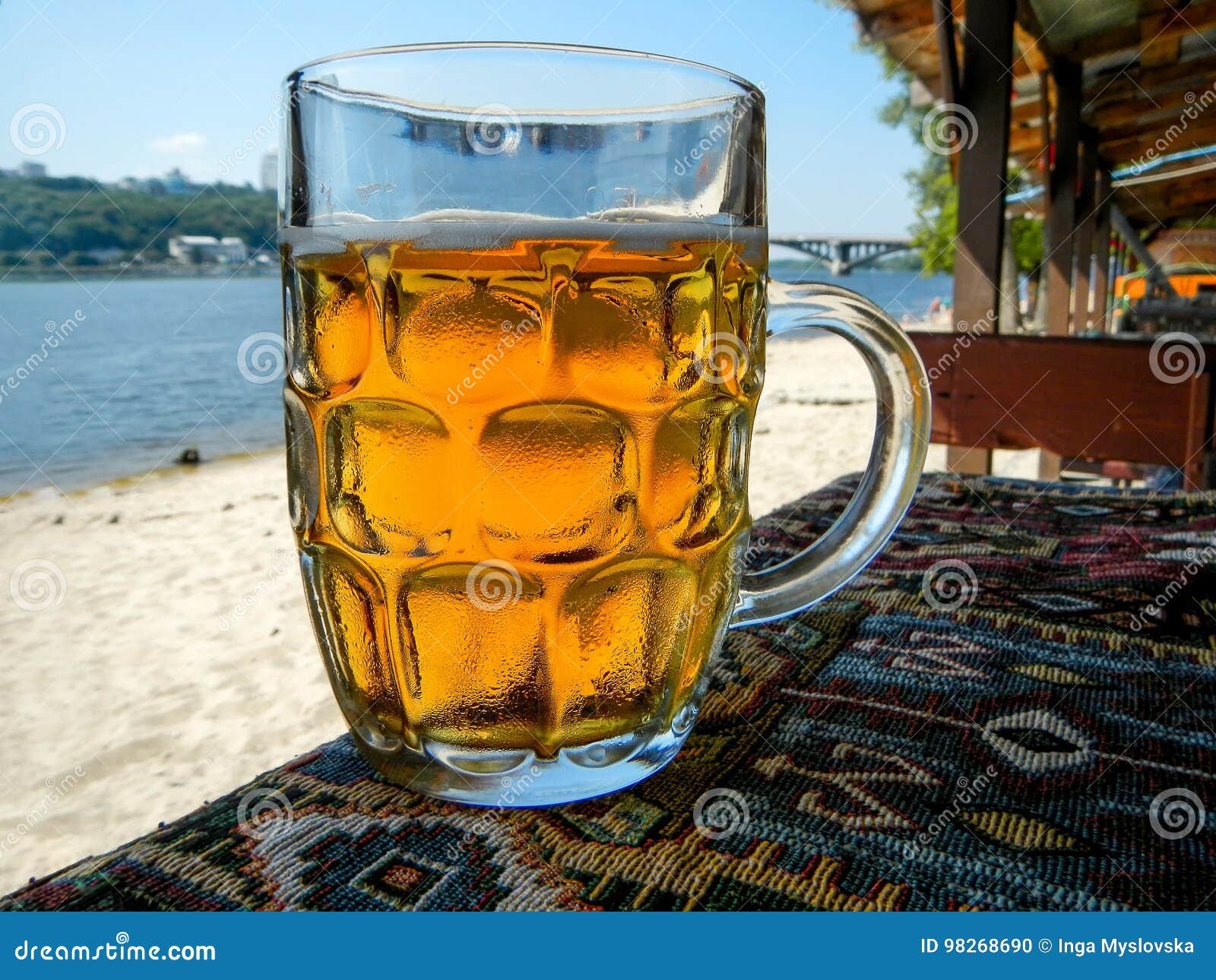 A sweating and beer mug stock photo. Image of concept - 98268690