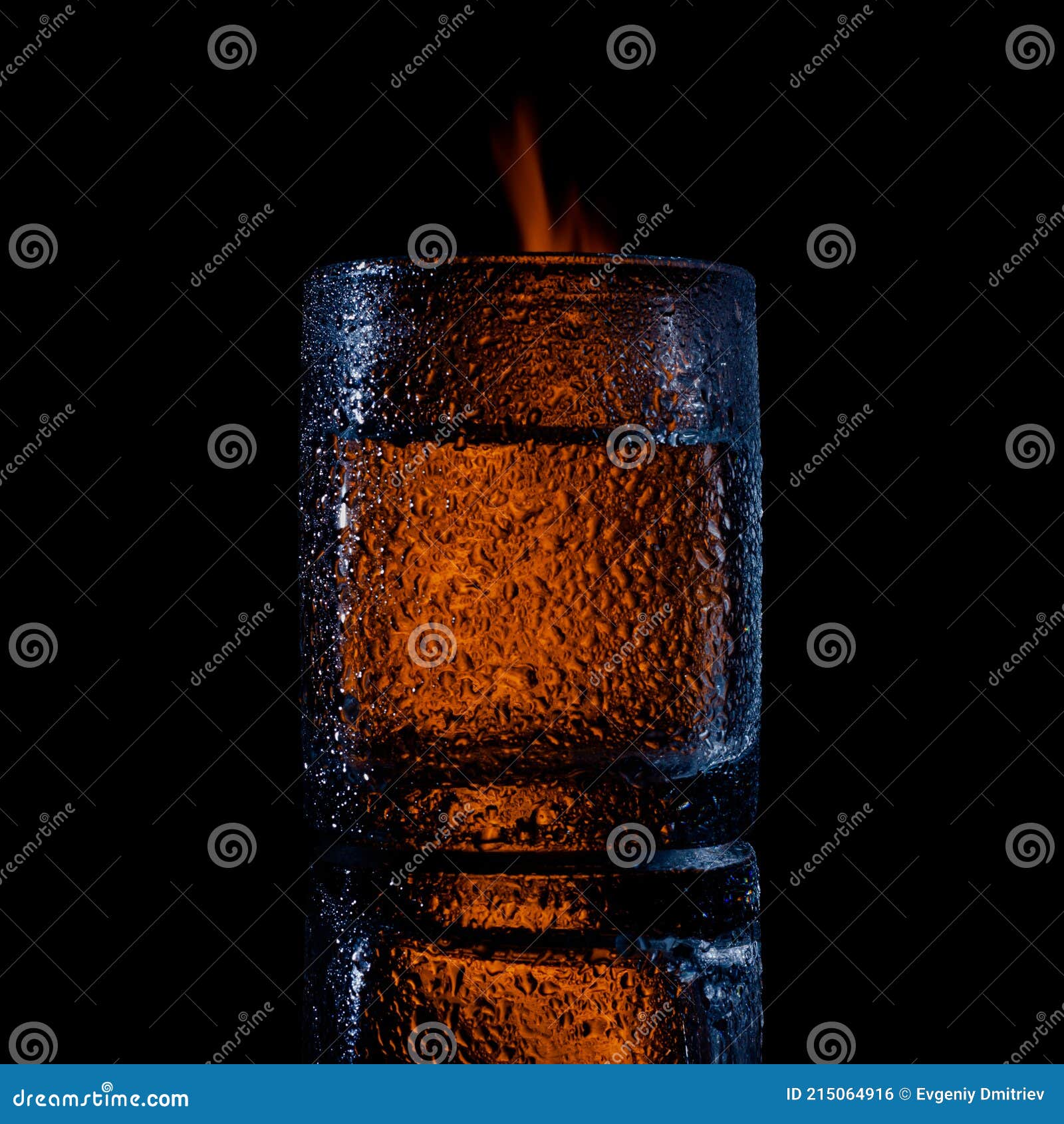 Sweating Glass of Water on a Black Background, Isolate Stock Photo ...