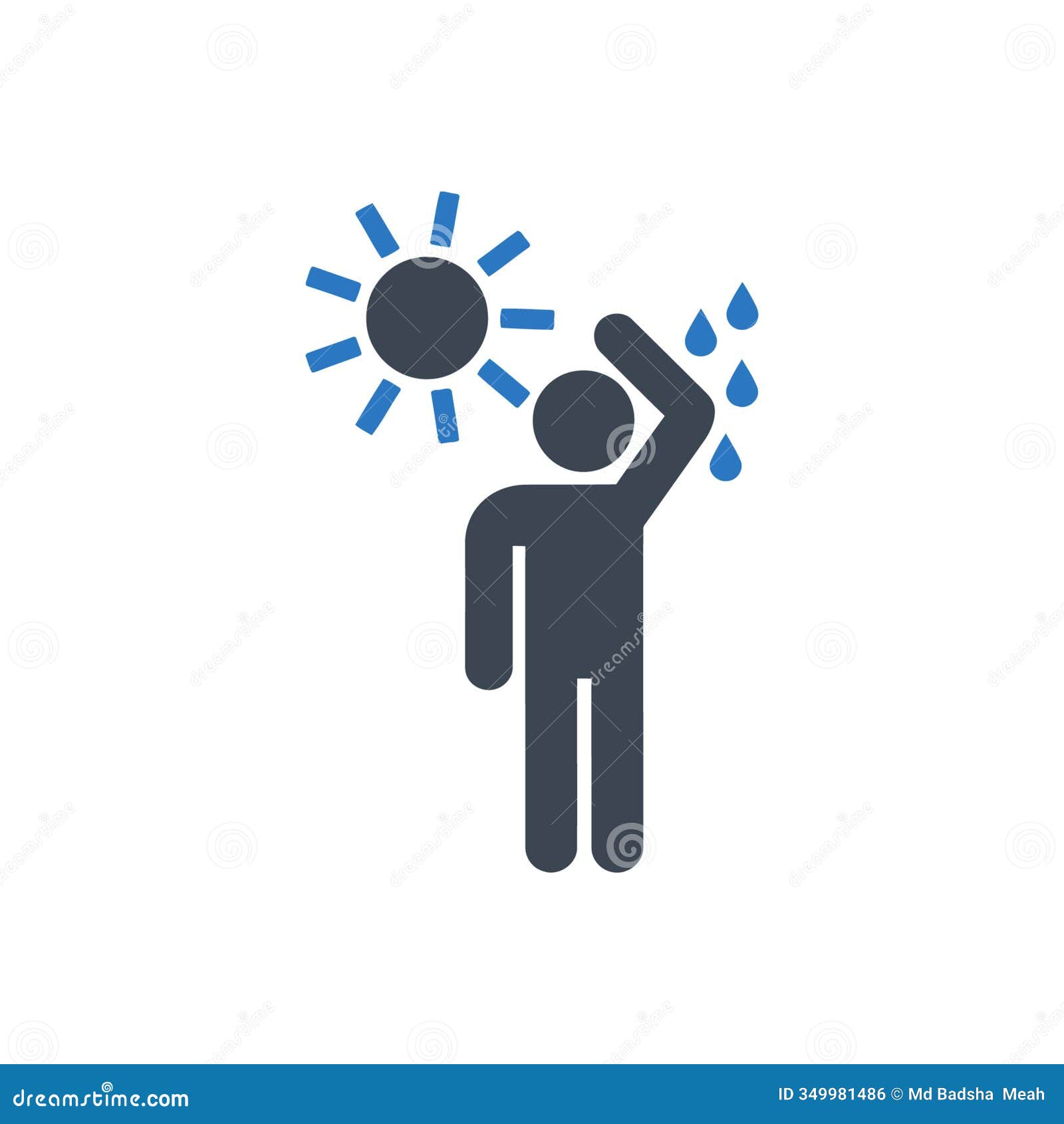 Sweating in Heat Icon stock illustration. Illustration of sweating ...