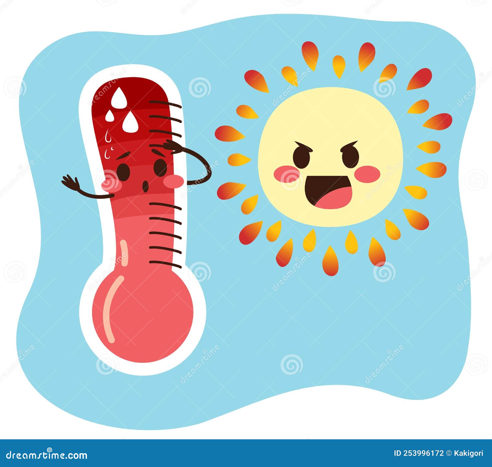 Sweating Melting Thermometer Character Stock Vector - Illustration of ...