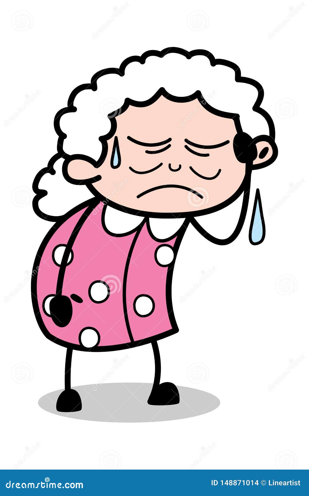 Sweating - Old Cartoon Granny Vector Illustration Stock Illustration ...
