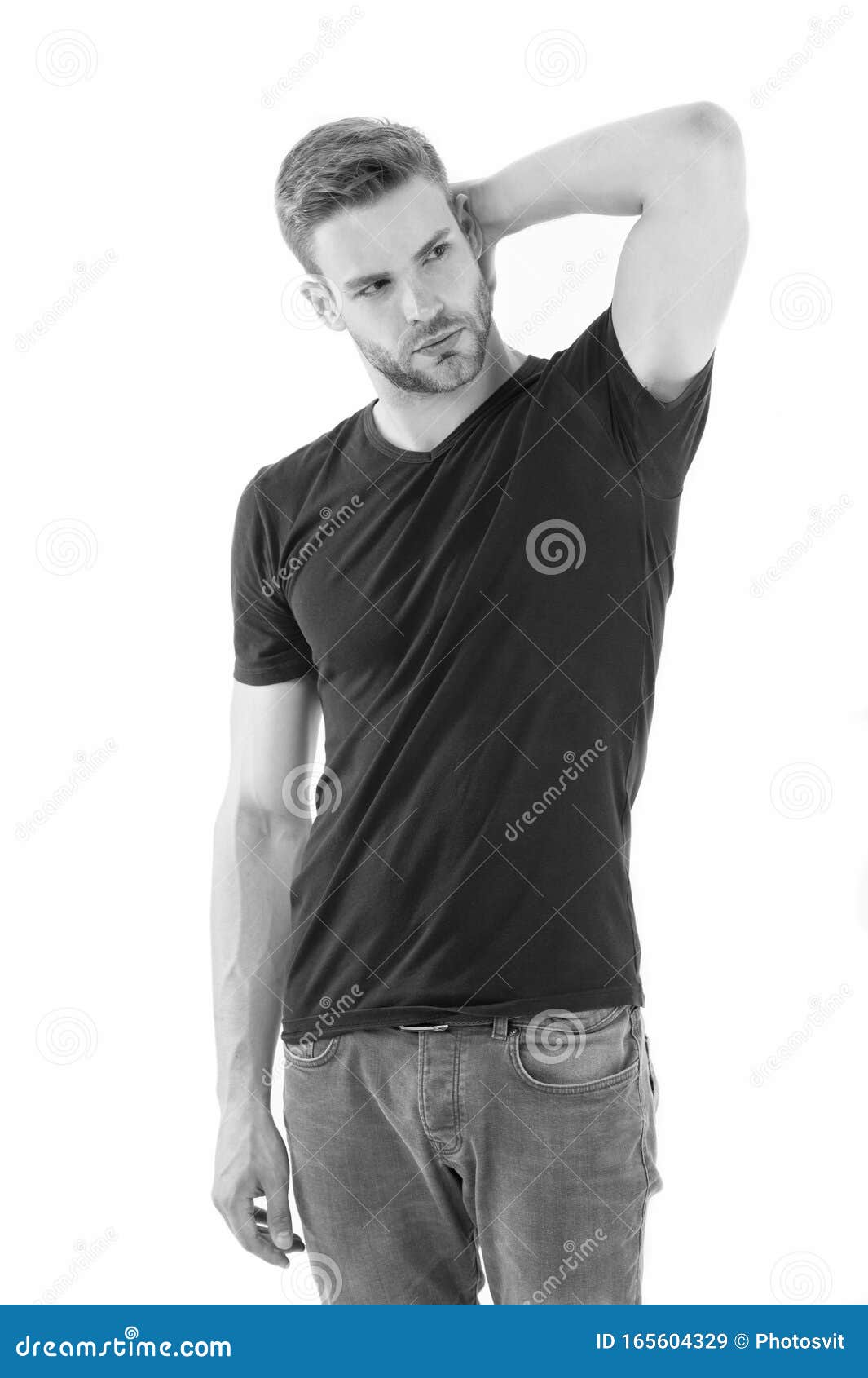 Sweating Problem. Effective Antiperspirant. Man Confident in His ...