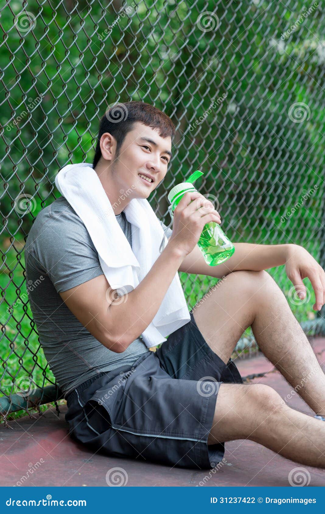 Sweating sportsman stock photo. Image of resting, sportive - 31237422