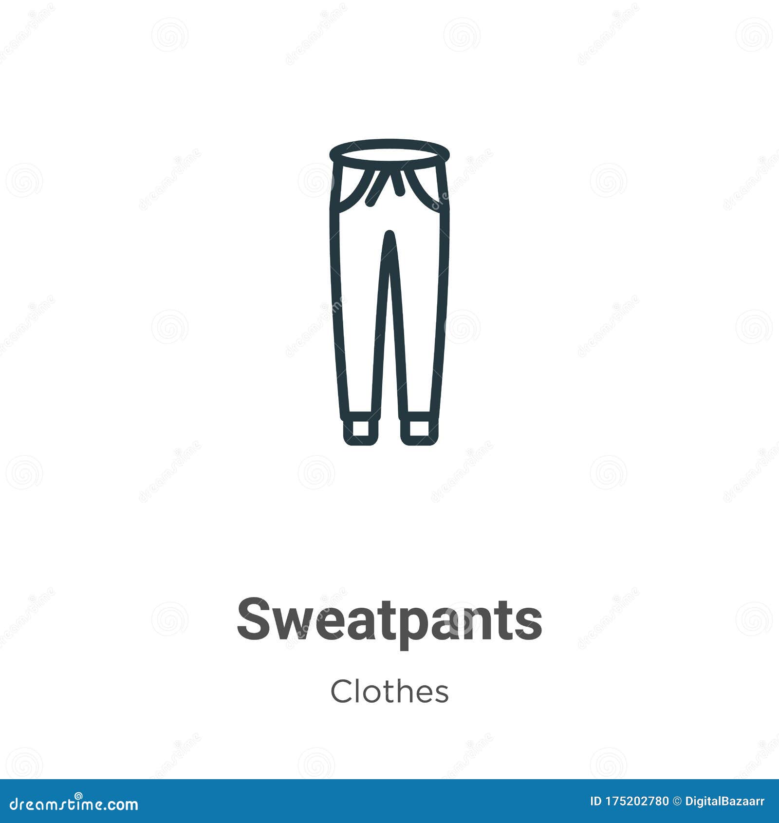 Sweatpants Outline Vector Icon. Thin Line Black Sweatpants Icon, Flat ...