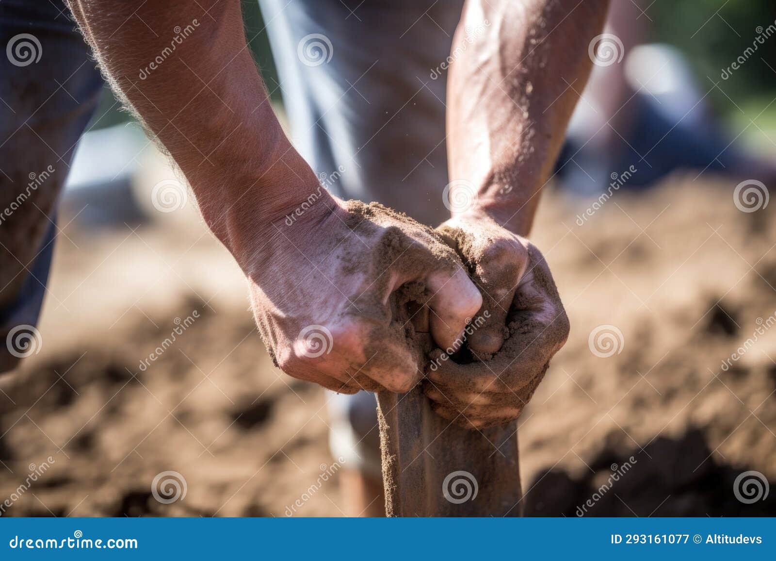 Sweaty Hand Gripping a Pickaxe, Breaking Ground Stock Image - Image of ...