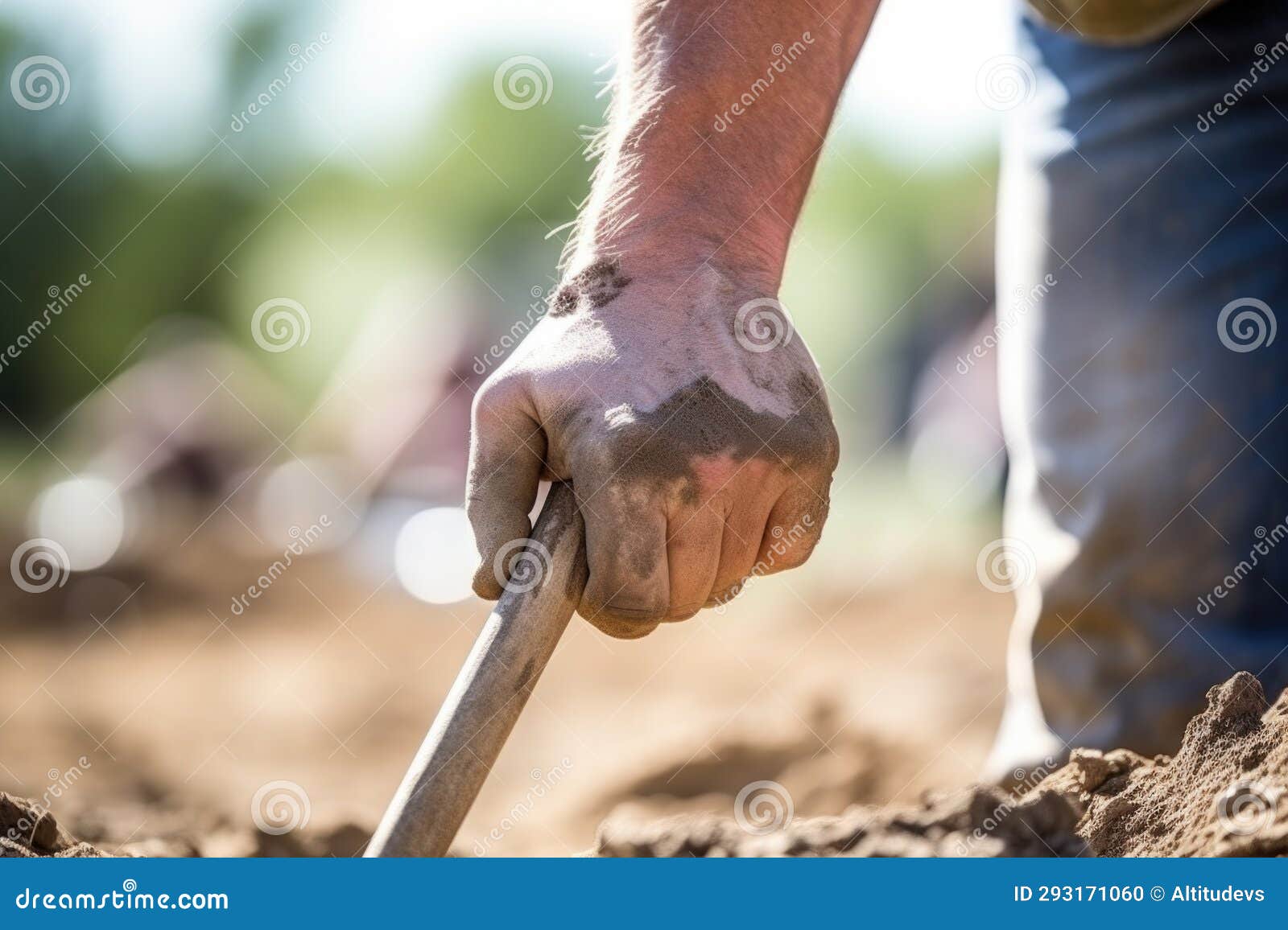Sweaty Hand Gripping a Pickaxe, Breaking Ground Stock Illustration ...