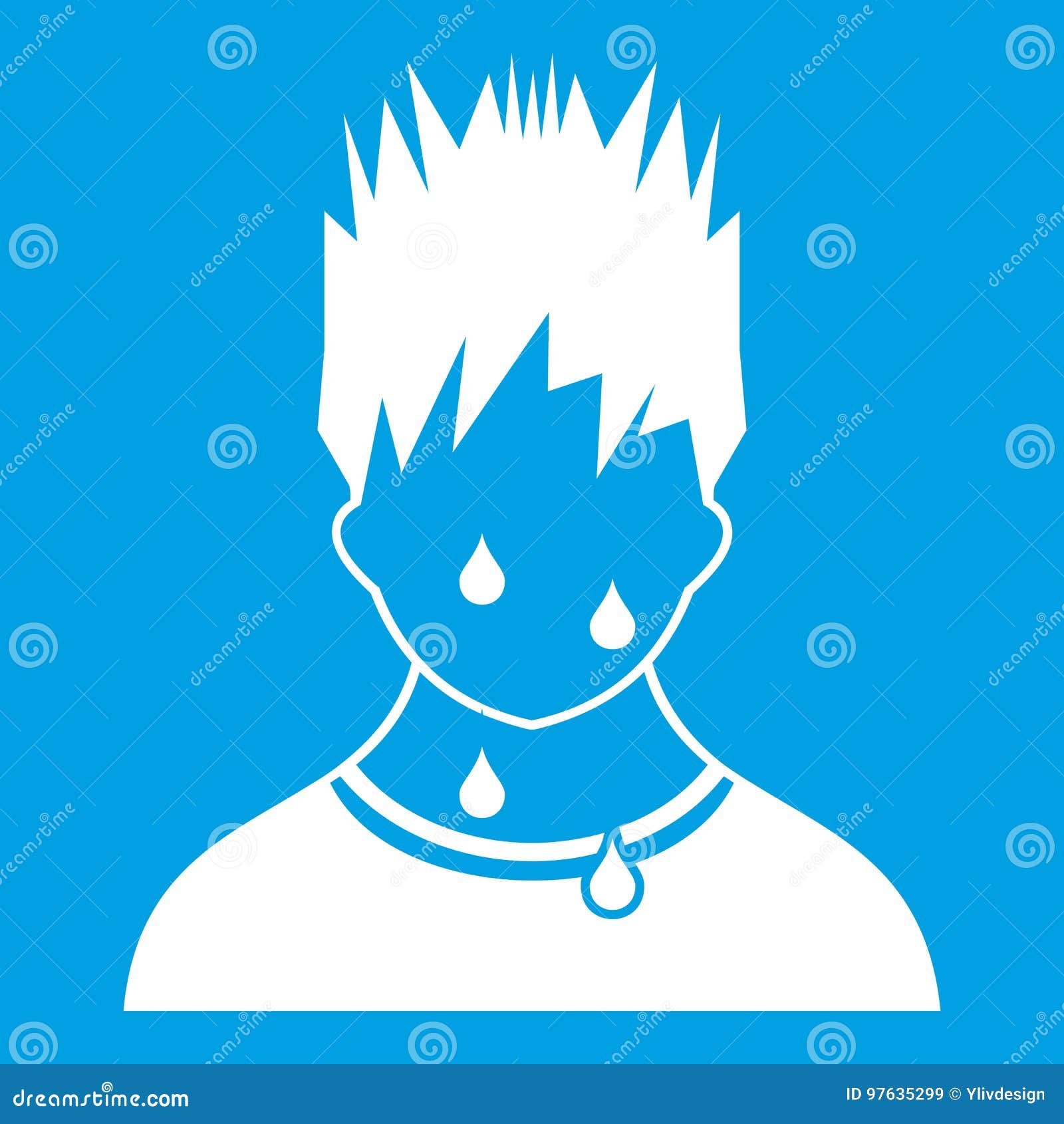 Sweaty man icon white stock vector. Illustration of person - 97635299