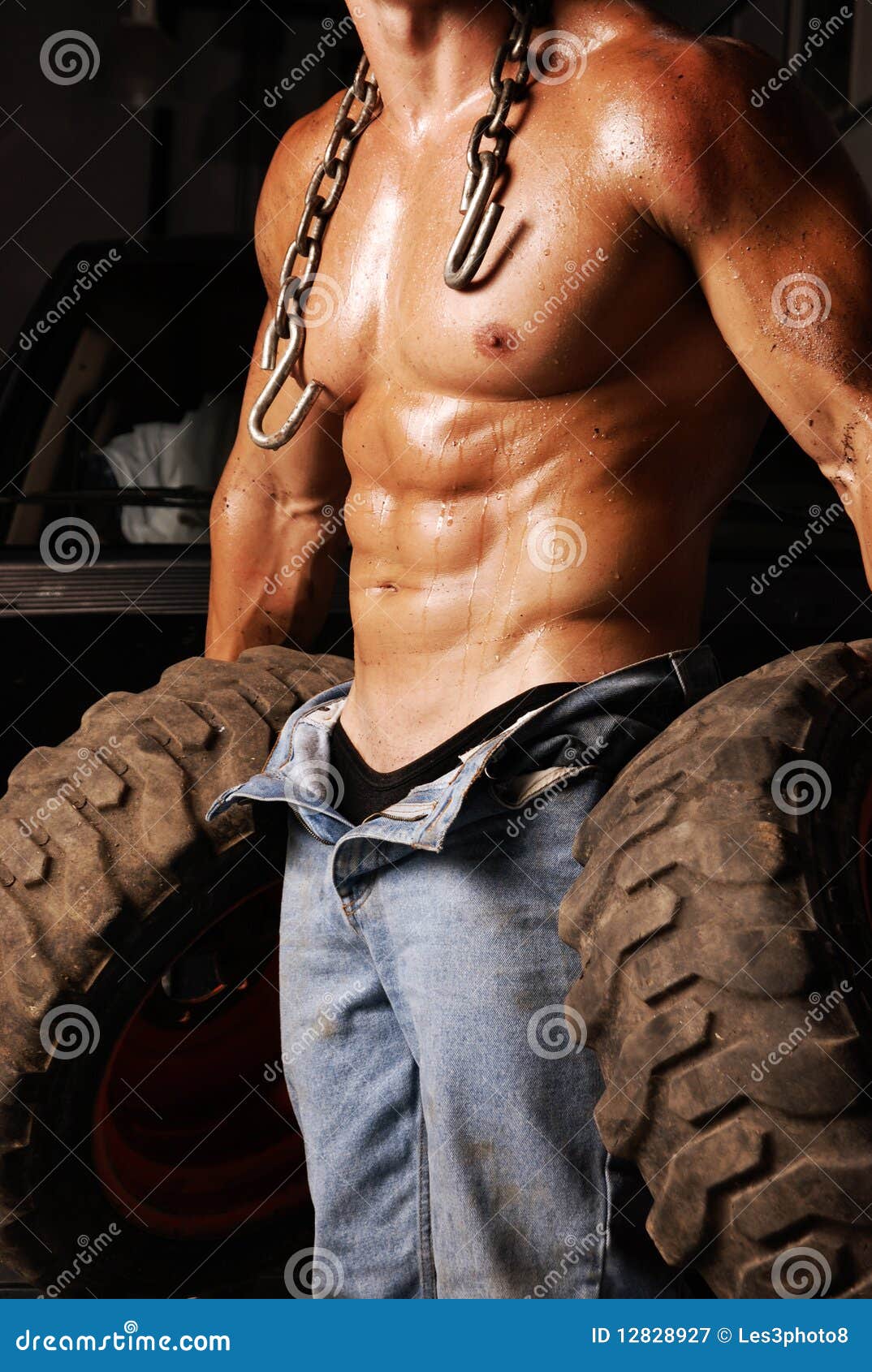 Sweaty Mechanic stock image. Image of open, tires, cars - 12828927