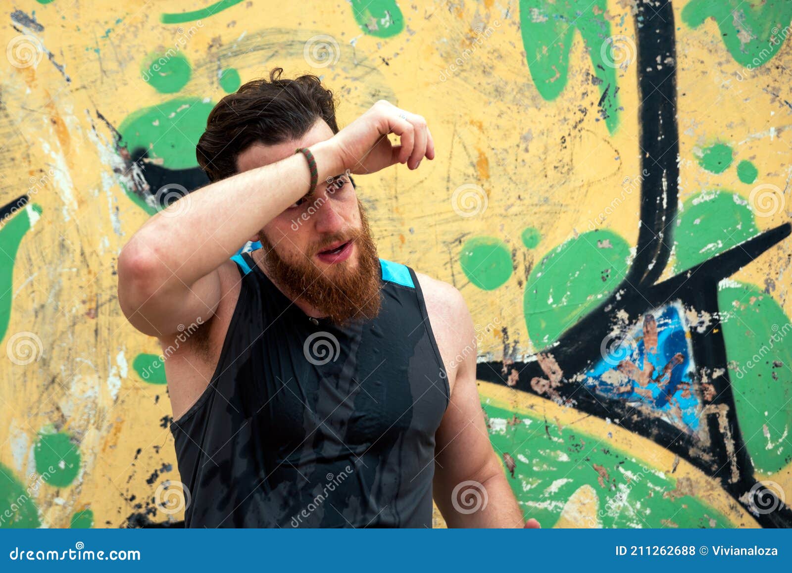 Sweaty Runner after Workout Stock Photo - Image of male, portrait ...