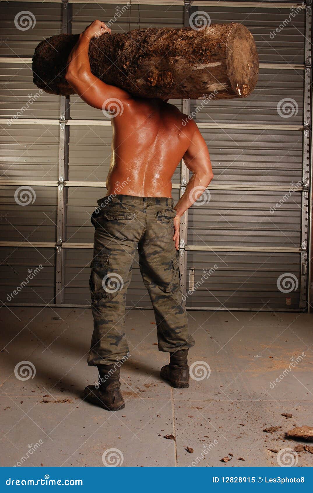 Sweaty woodsman stock image. Image of workmen, sweat - 12828915