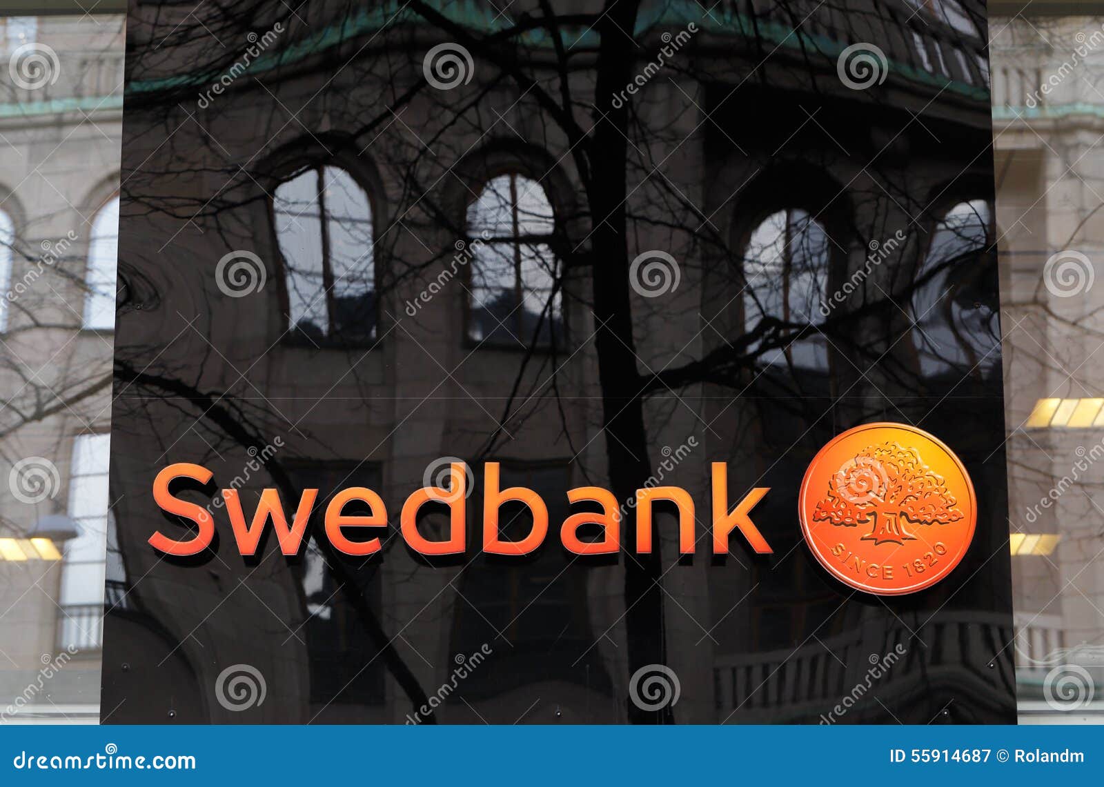 Swedbank fotografía editorial. Imagen de detalle, trademark - 55914687