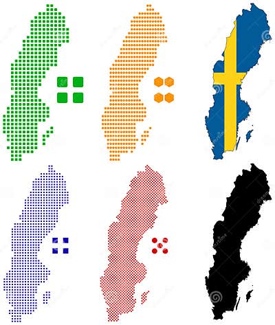 Layered Editable Vector Illustration Country Map of Sweden Stock Vector ...
