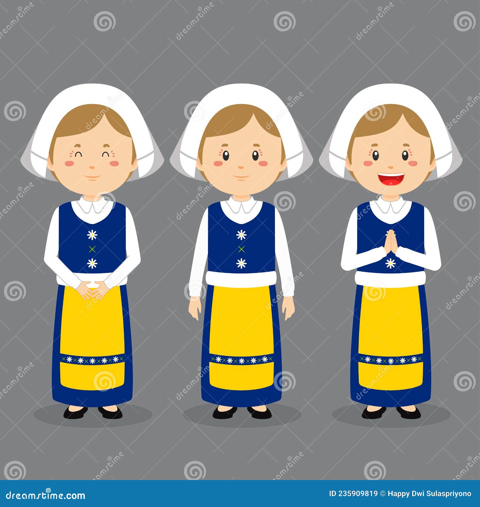 Sweden Character with Various Expression Stock Vector - Illustration of ...