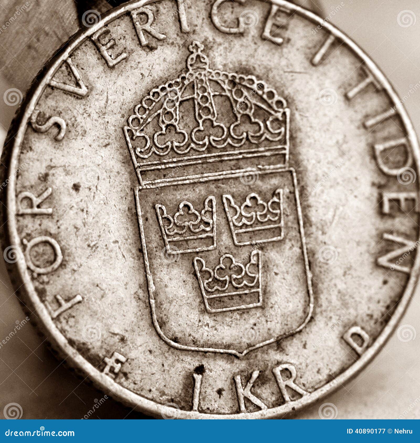 Sweden coin , one krone stock image. Image of adolf, currency - 40890177
