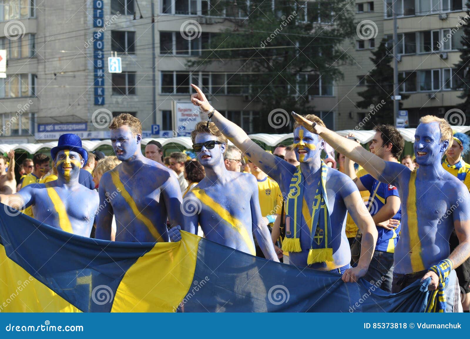 Sweden Fans Rooting for Their Team Editorial Stock Photo - Image of ...