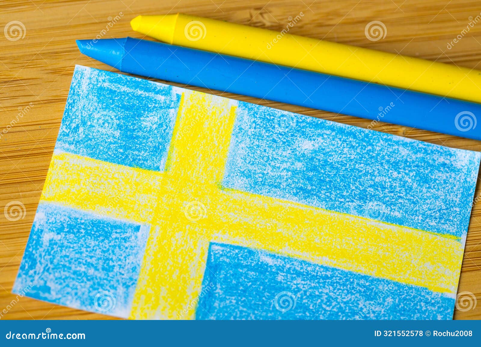 Sweden Flag Drawn by Hand with Crayons Stock Photo - Image of swedish ...