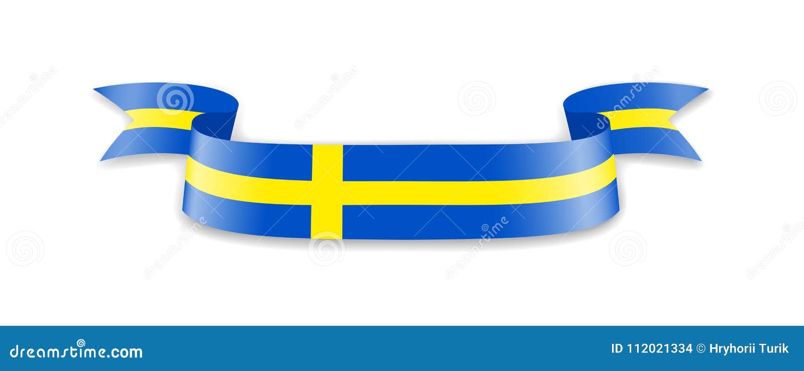 Sweden Flag in the Form of Wave Ribbon. Stock Illustration ...
