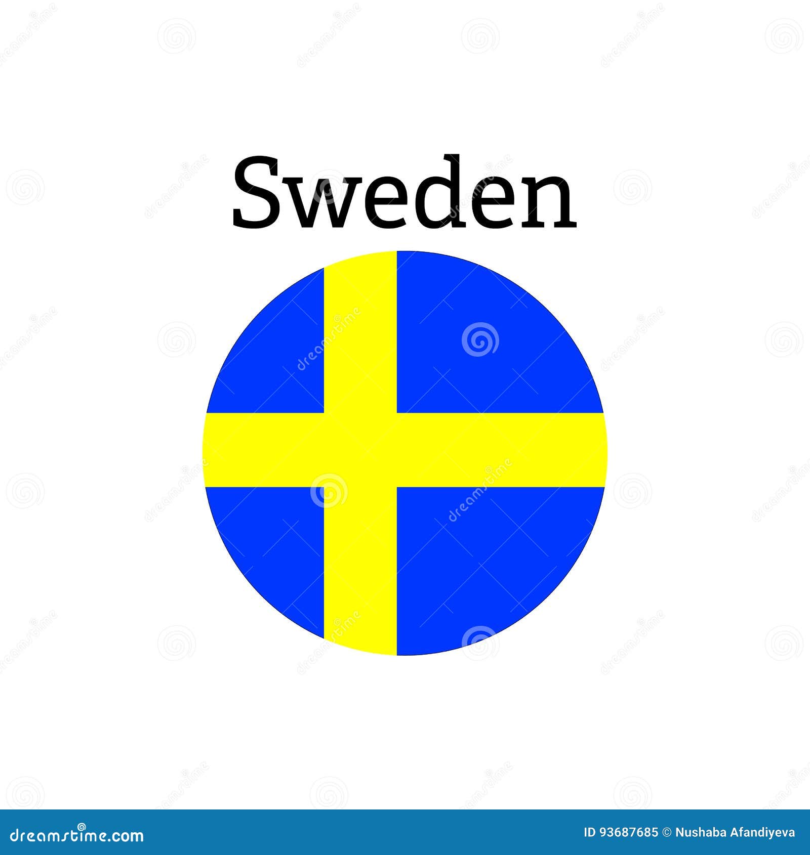 Sweden flag icon stock illustration. Illustration of aqua - 93687685