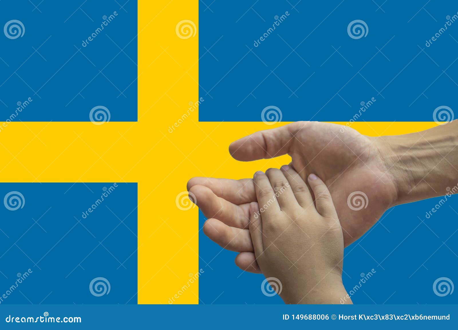 Sweden Flag, Intergration of a Multicultural Group of Young People ...