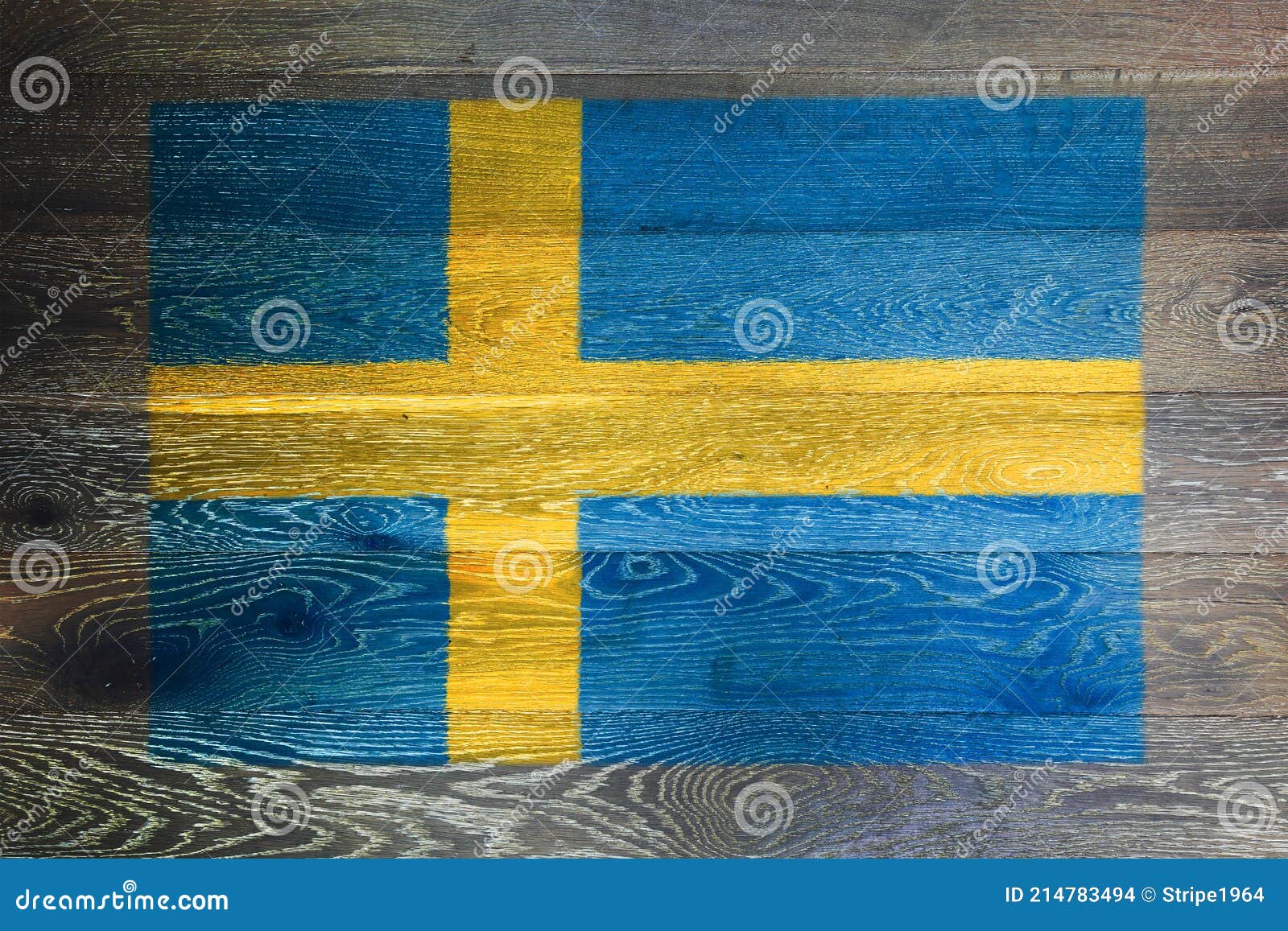 Sweden Flag on Rustic Old Wood Surface Background Stock Photo - Image ...