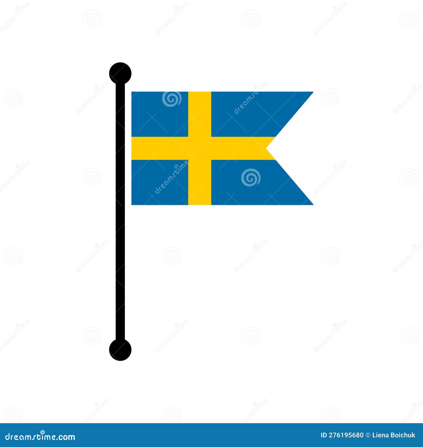 Sweden Flagpole, Swedish Flag Map Pointer Layout, Vector Illustration ...