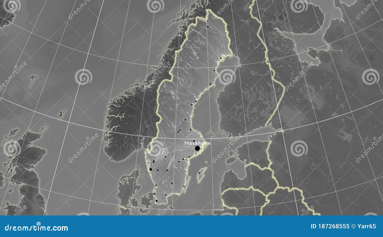 Sweden - Grayscale. Composition, Borders Stock Illustration ...