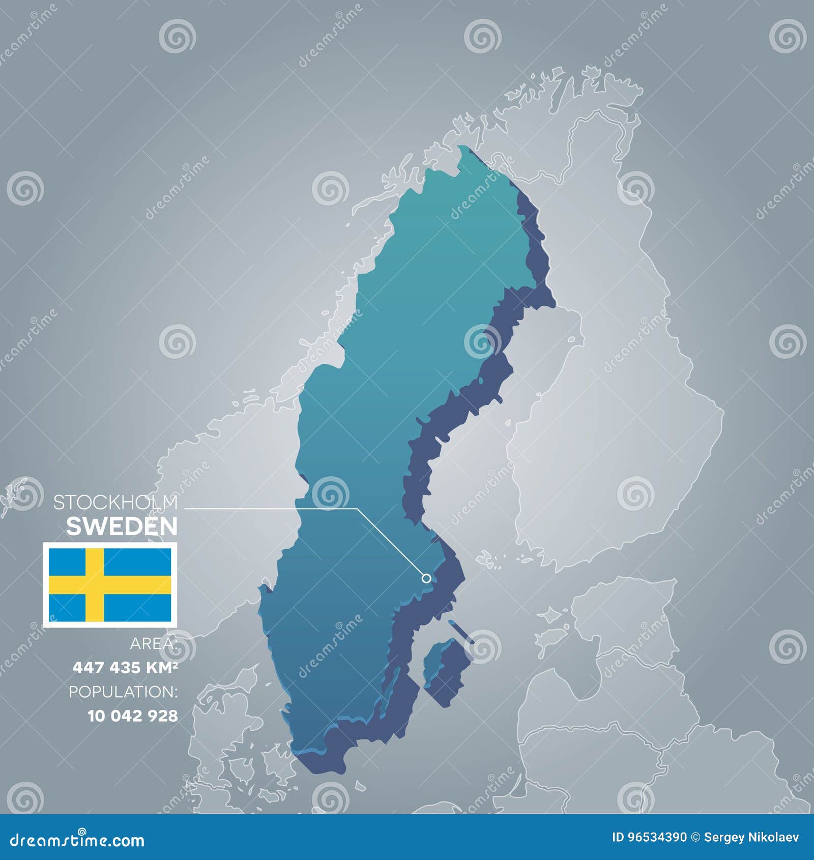 Sweden Population Heat Map As Color Density Illustration Royalty-Free ...