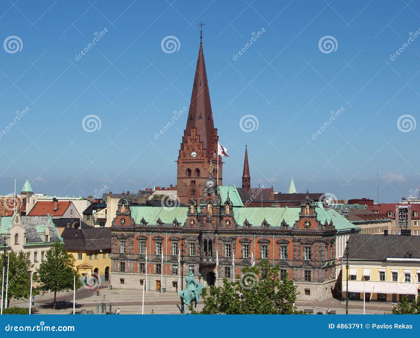 Sweden, Malmo stock image. Image of tour, square, historical - 4863791