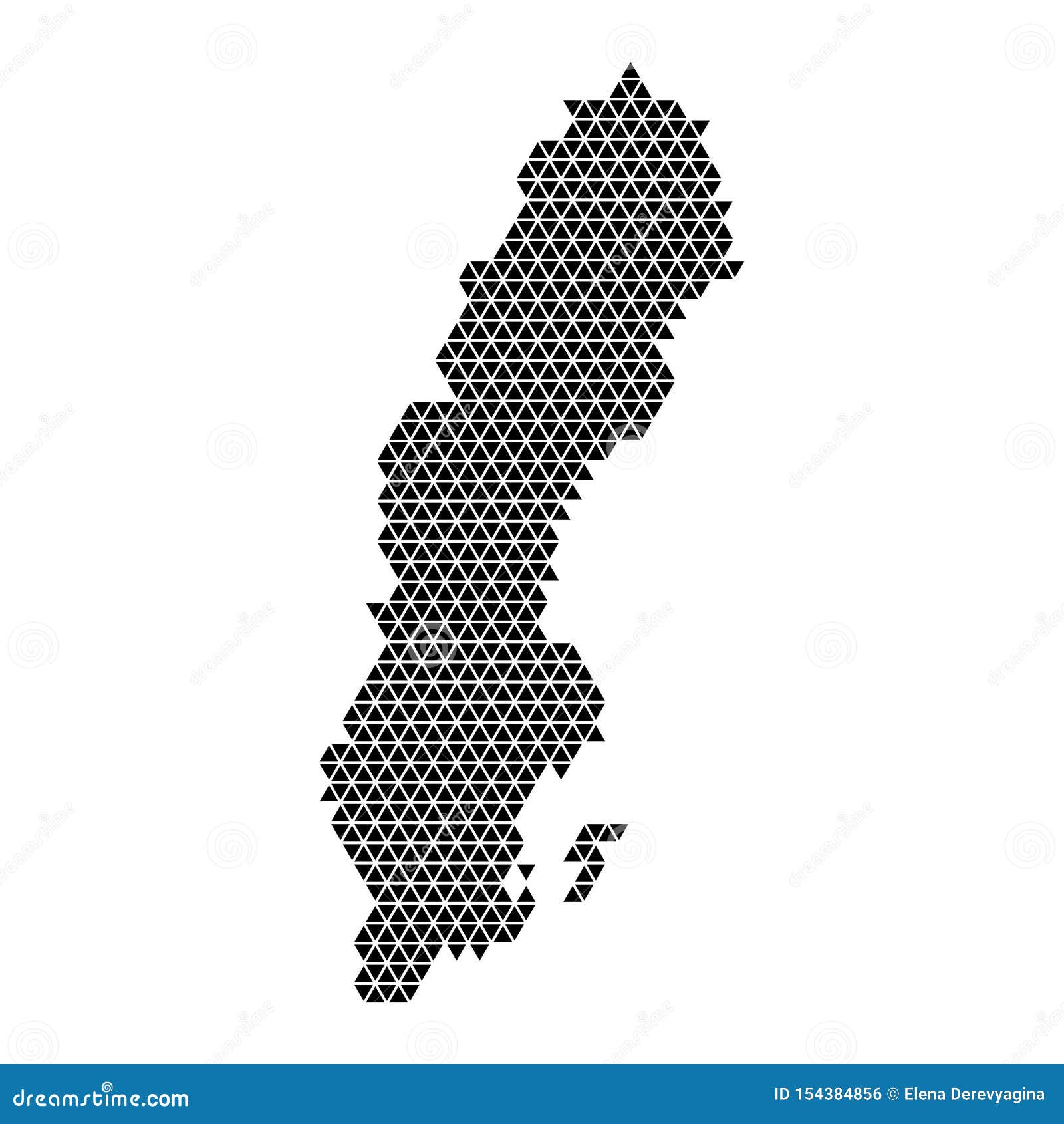 Sweden Map Abstract Schematic from Black Triangles Repeating Pattern ...