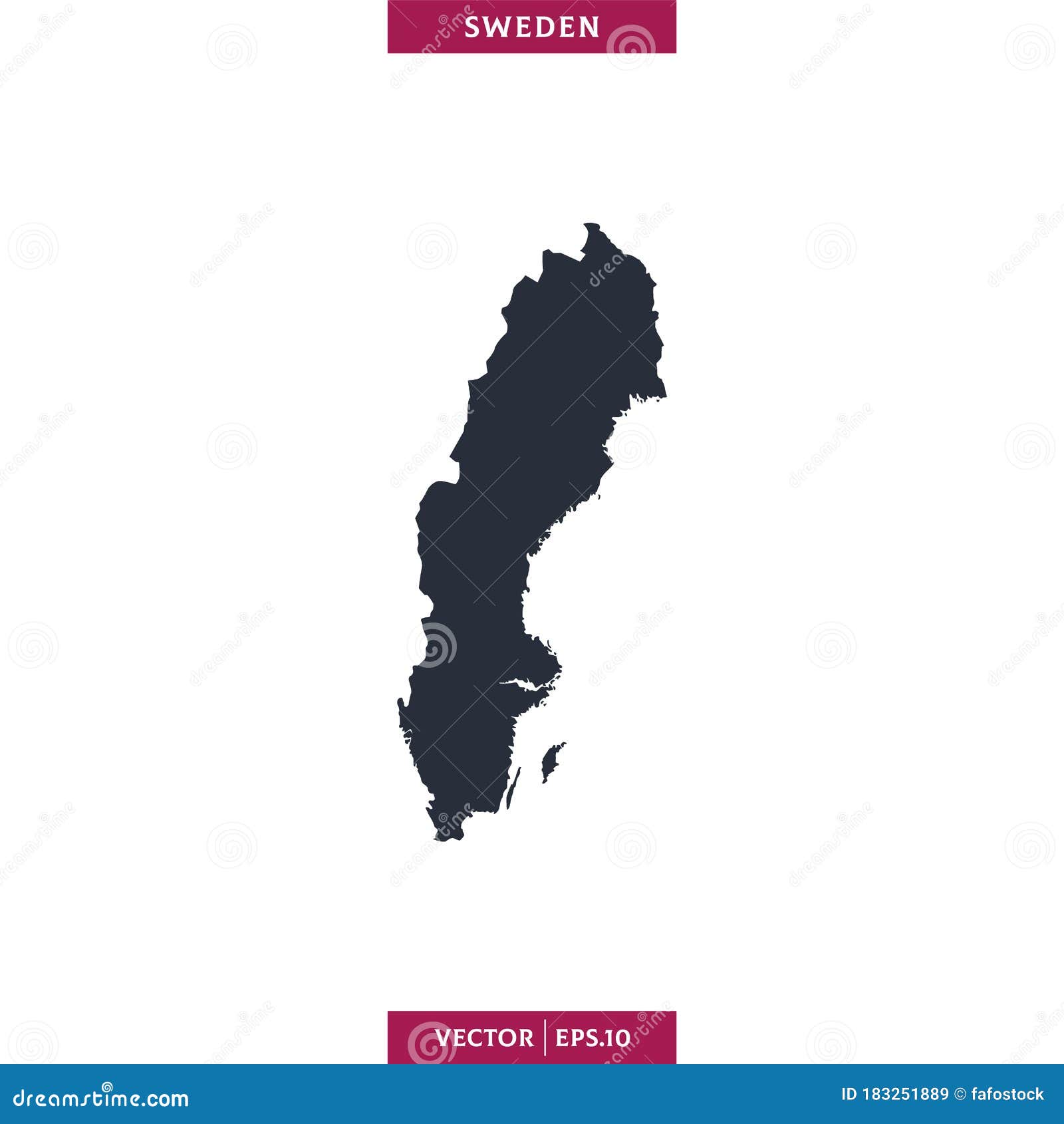 Sweden Map. High Detailed Map Vector in White Background. Stock Vector ...