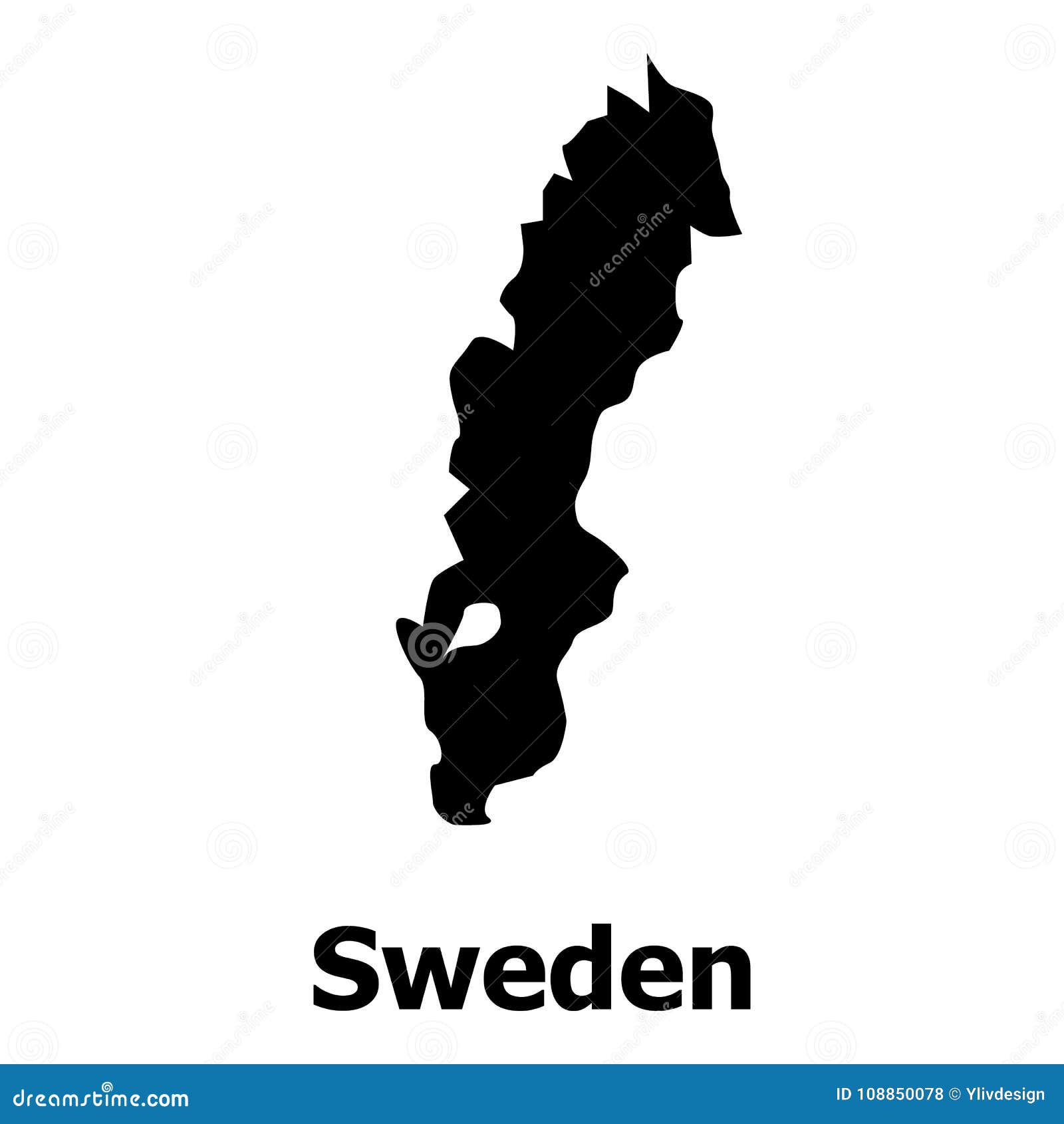 Sweden Map Icon, Simple Style Stock Vector - Illustration of contour ...