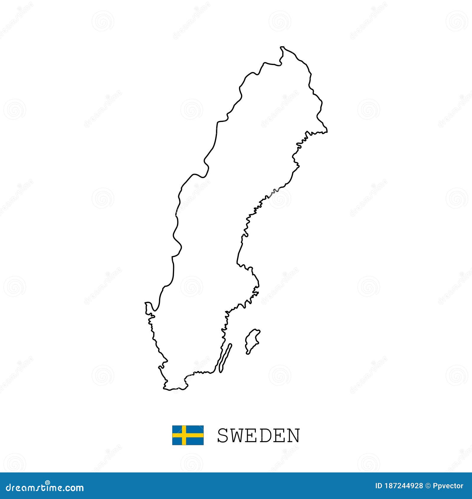 Linear Sweden Map Icon From Countrymaps Outline Collection. Thin Line ...
