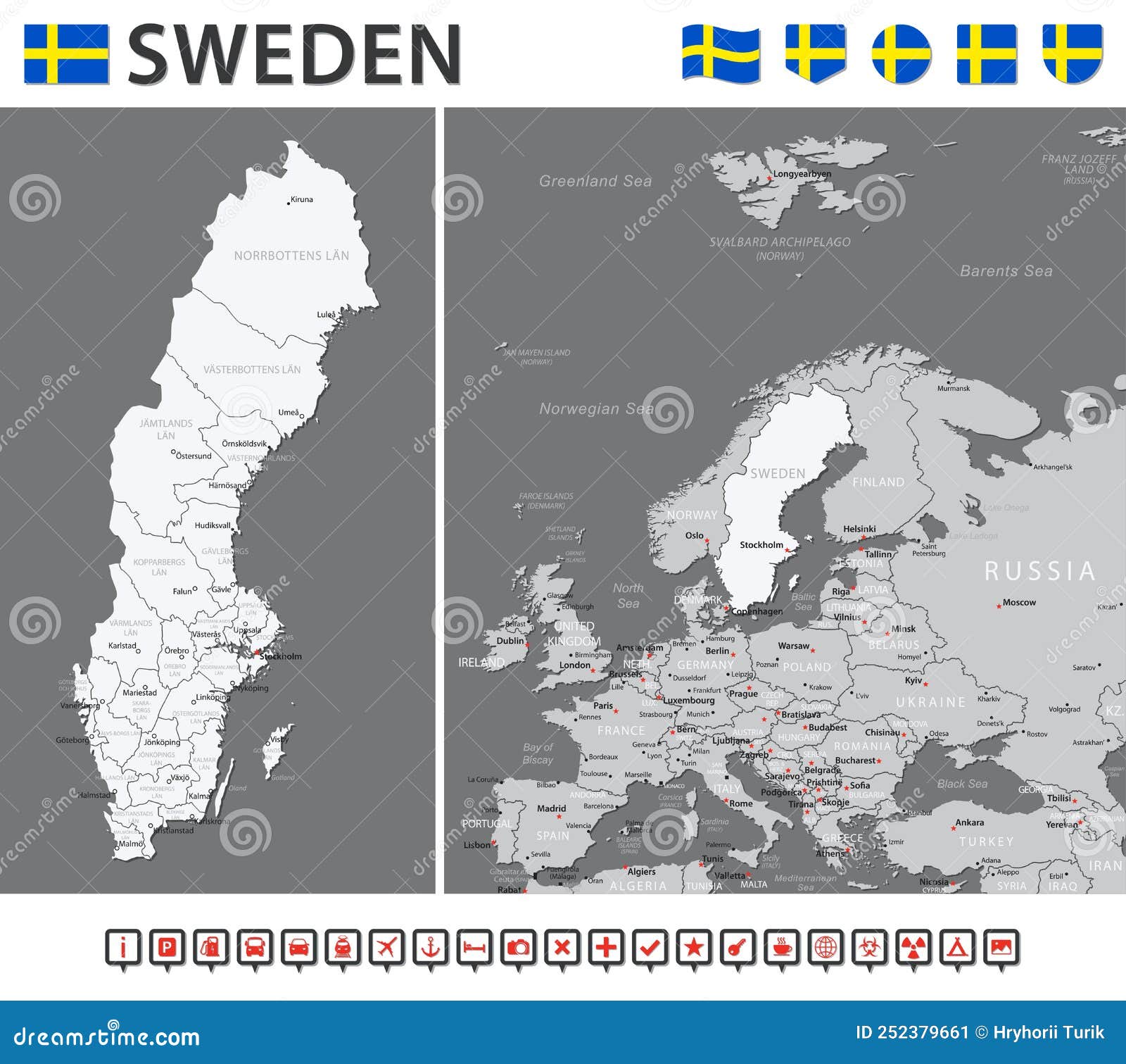 Sweden Map - Vector Infographic Set Stock Illustration - Illustration ...