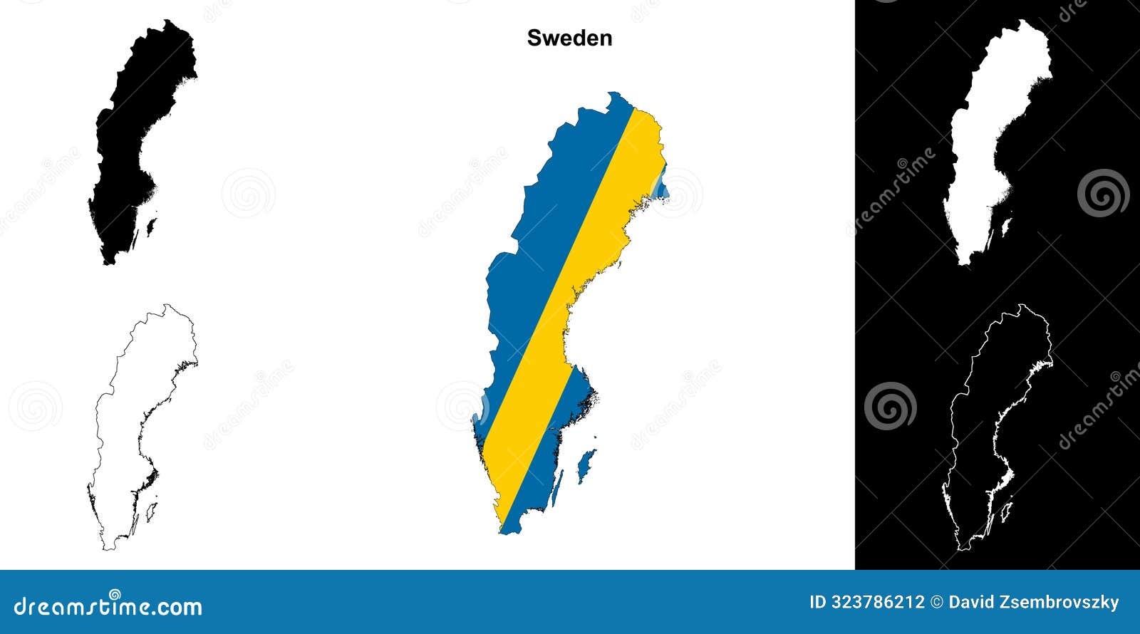 Sweden Outline Map Vector Illustration | CartoonDealer.com #323786212